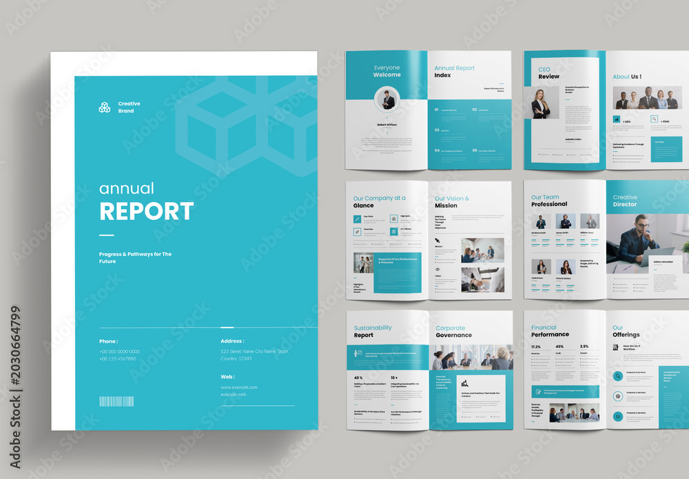 Annual Report Brochure Template Stock Template | Adobe Stock