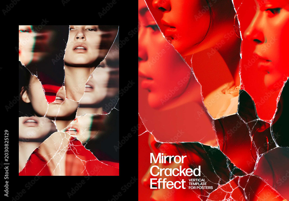 Cracked Glass Photo Effect – Distortion for Poster & Social Media (PSD ...