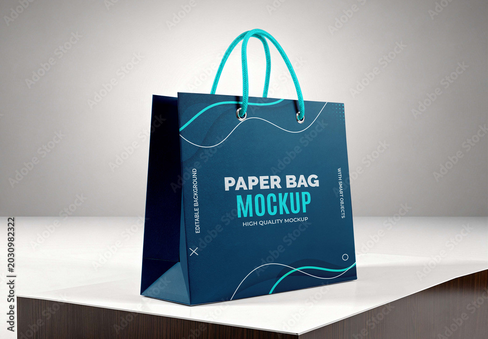 Paper Bag Mockup Template for Poster Design and Visual Campaign Stock ...