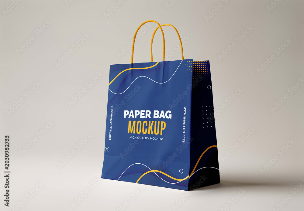 Paper Bag Mockup Realistic Template for Promotional and Retail Use ...