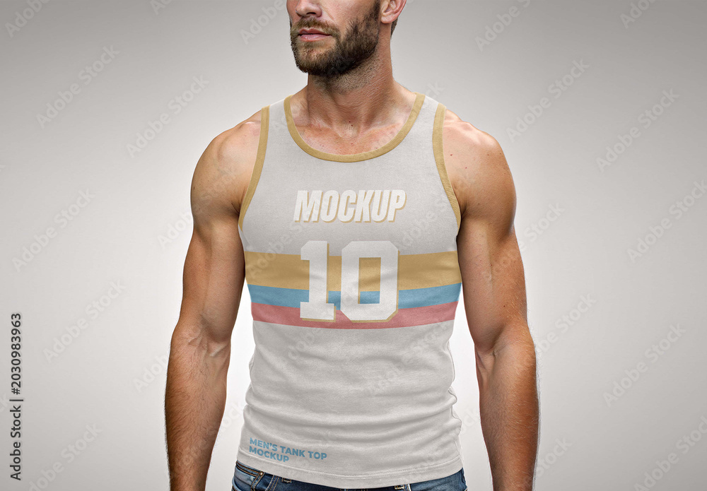 Men's Tank Top Mockup Template for Creative Brand Design and Launch ...