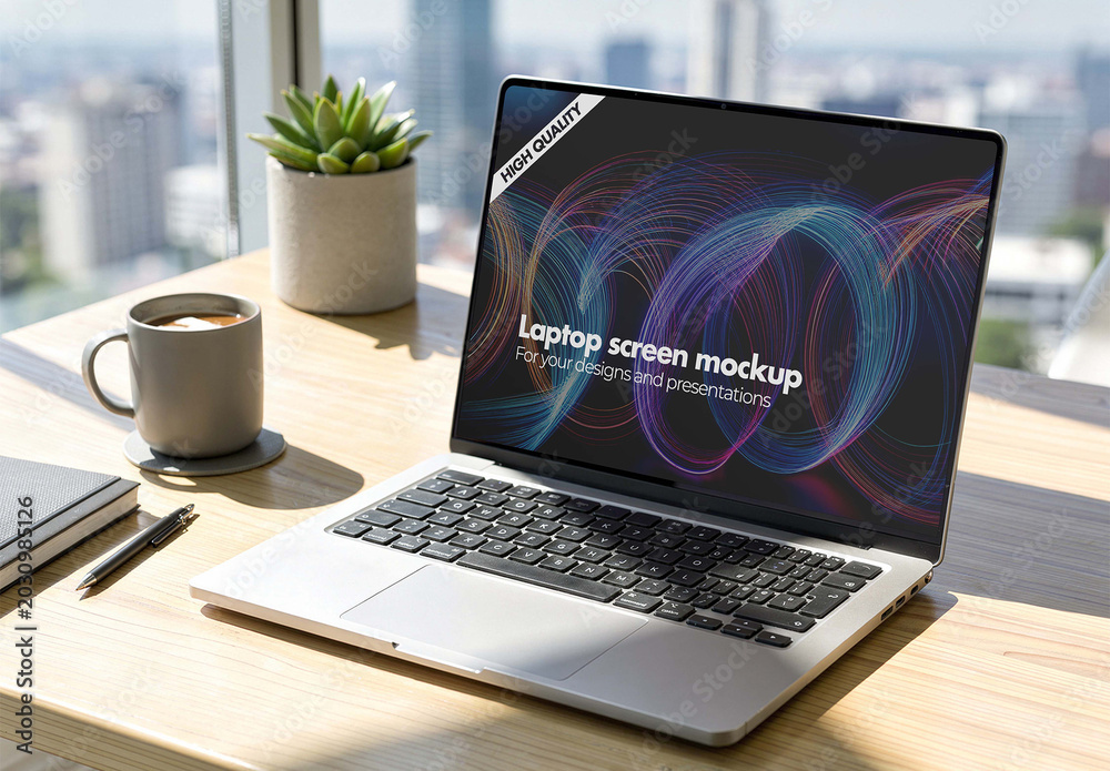 Laptop Mockup Template for Professional Brand Identity Showcase Stock ...
