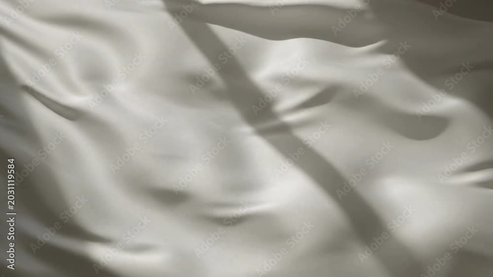 Elegant Slow Horizontal Camera Drift Across Flowing White Silk Fabric ...