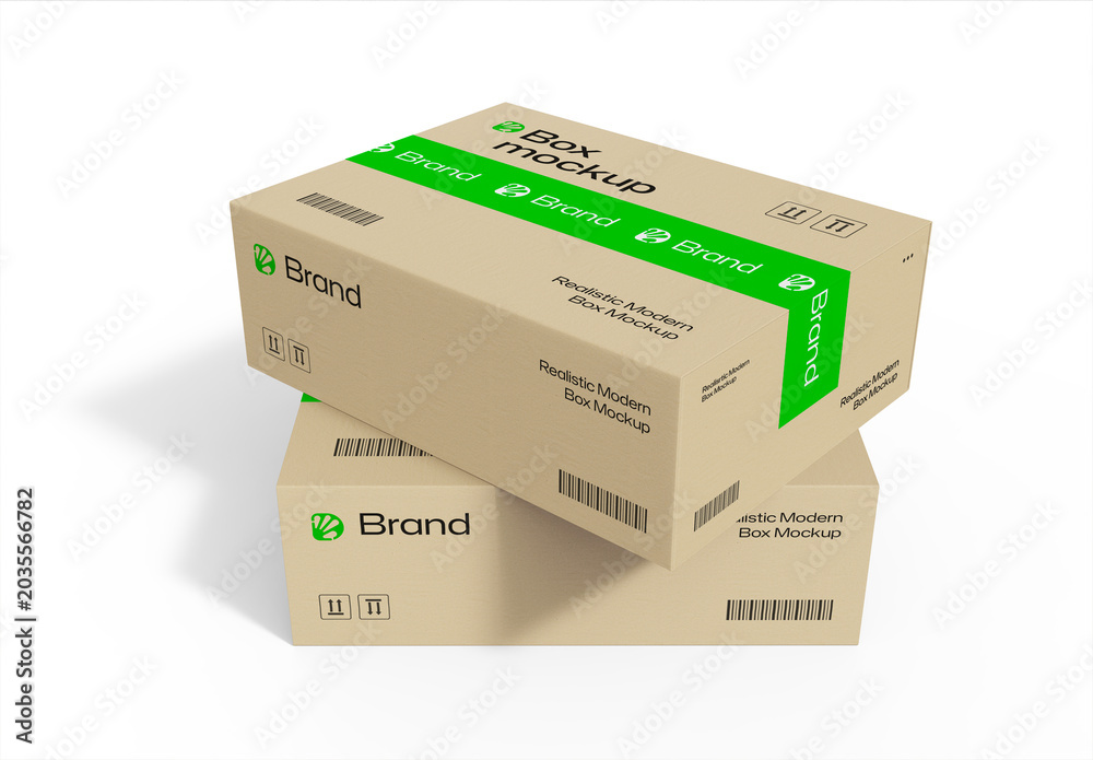 Kraft Box Packaging Mockup Template Stock Template | Adobe Stock