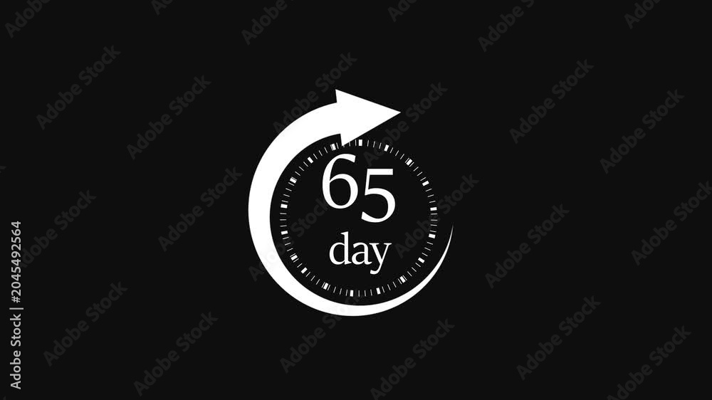 65 day delivery service, order, return, or exchange motion graphic with ...