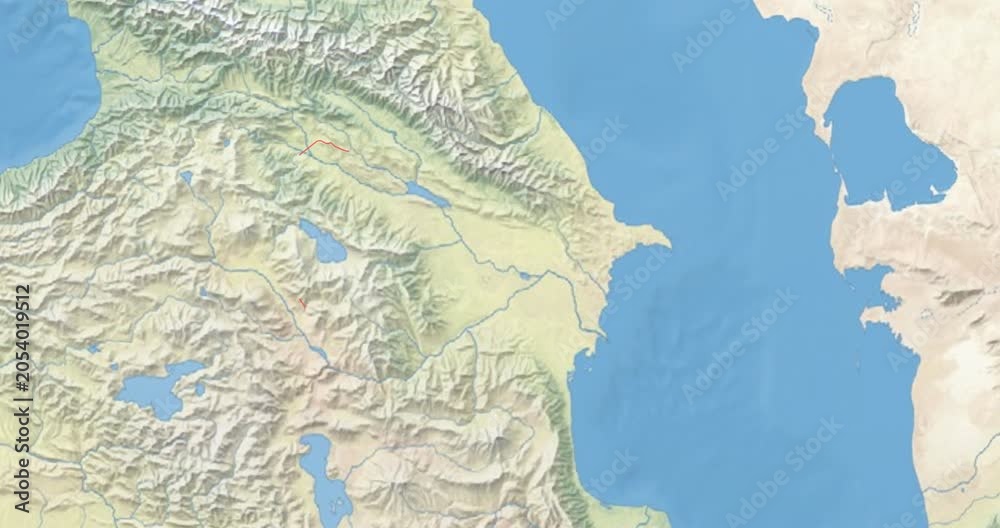 Azerbaijan on Globe. Zoom into the country with Earth spinning on dark ...