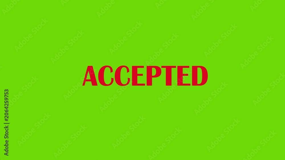 Hand cursor click loading spinner with accepted text on green screen ...